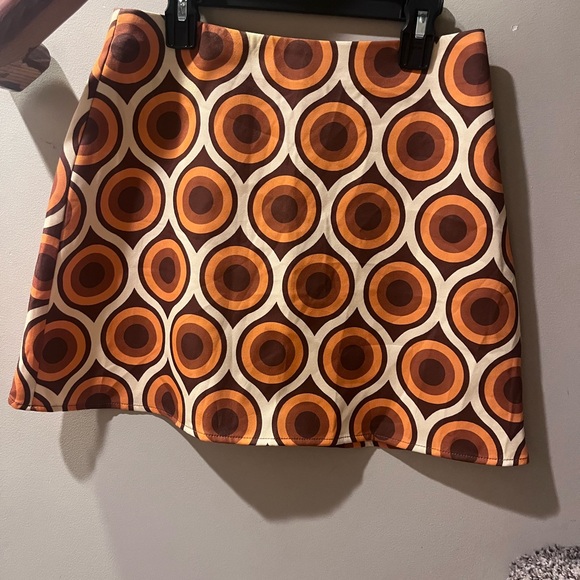 Cider | Skirts | Cider Retro Circle Mini Skirt In Orange And Brown ...
